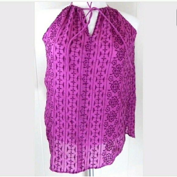 LOFT | Tops | Loft High Neck Floral Embroidered Voile Tank | Poshmark